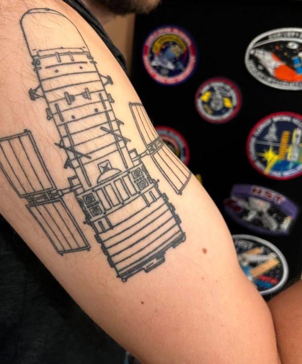Hubble Telescope Tattoos 40 Telescope Tattoo Designs For Men