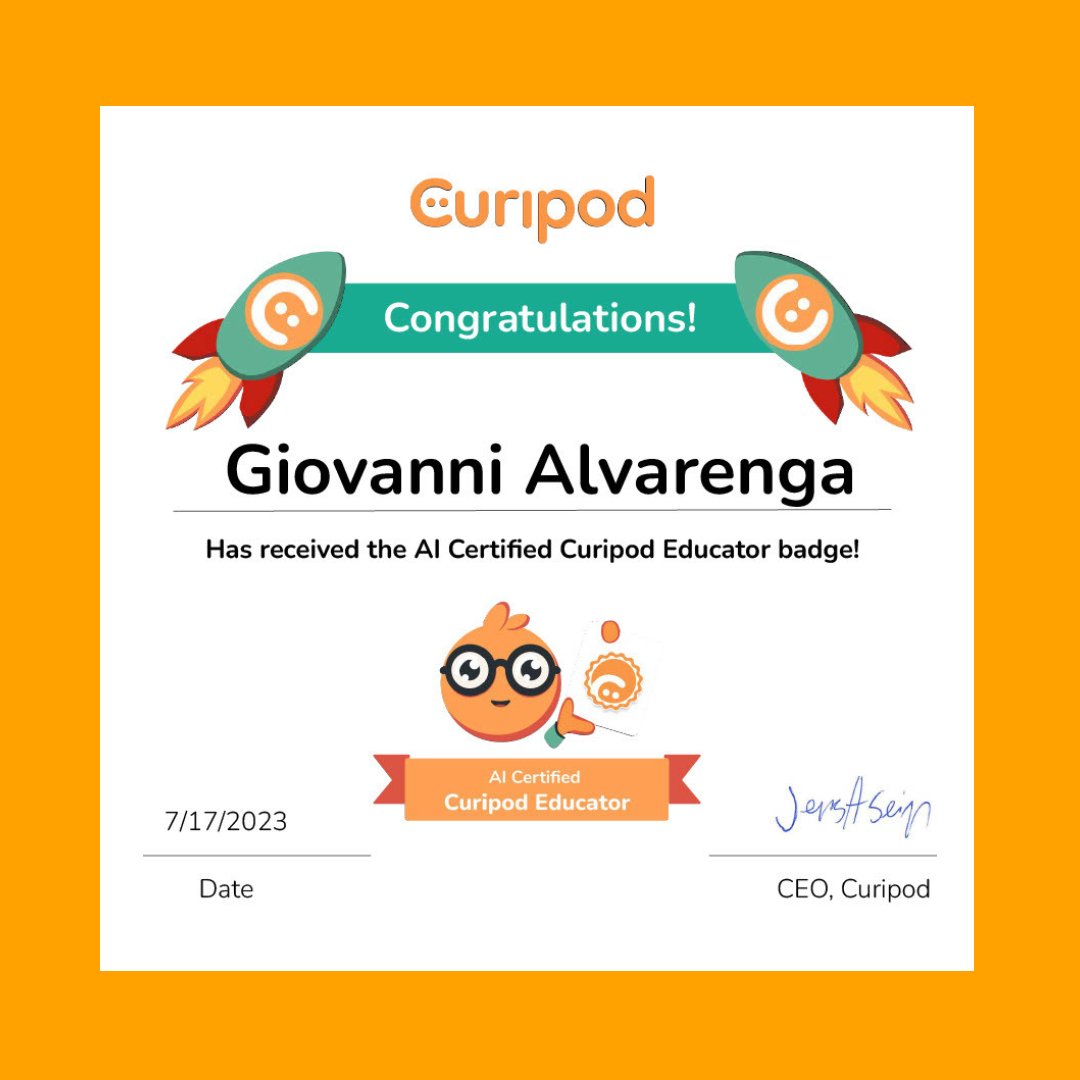 Giovanni.TechTosa.Montebello on Twitter: "Proud to get my Curipod badge! Curipod is a platform ...