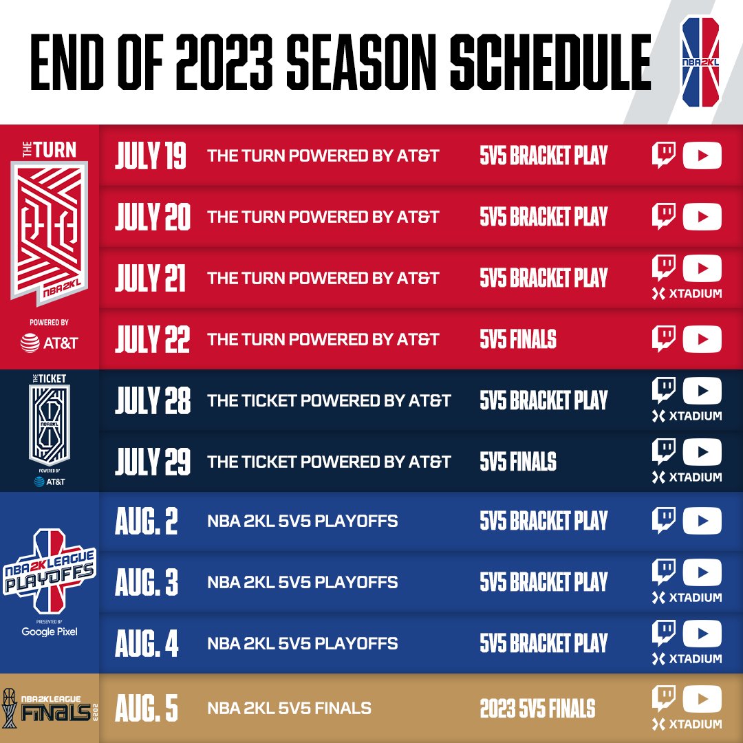 NBA 2K League on Twitter: "Buckle up, we got a jam-packed schedule of #NBA2KL5v5 action over the ...