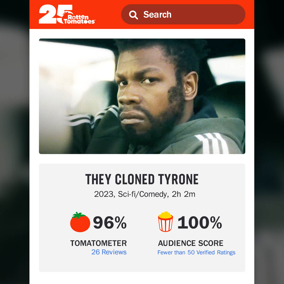 Rotten Tomatoes on Twitter: "Early reviews are in for #TheyClonedTyrone - currently it's Fresh ...