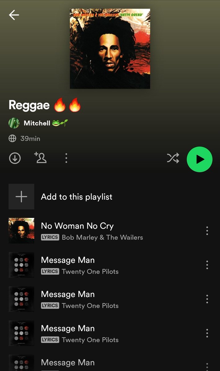 Mitchell 𓆏 on Twitter: "Any suggestions for my reggae playlist?"
