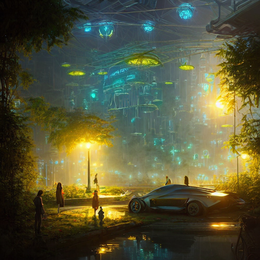 Chaotic Sonics on Twitter: "Solarpunk Cave Lake City #solarpunk #aiart #AIArtwork #aiartcommunity"