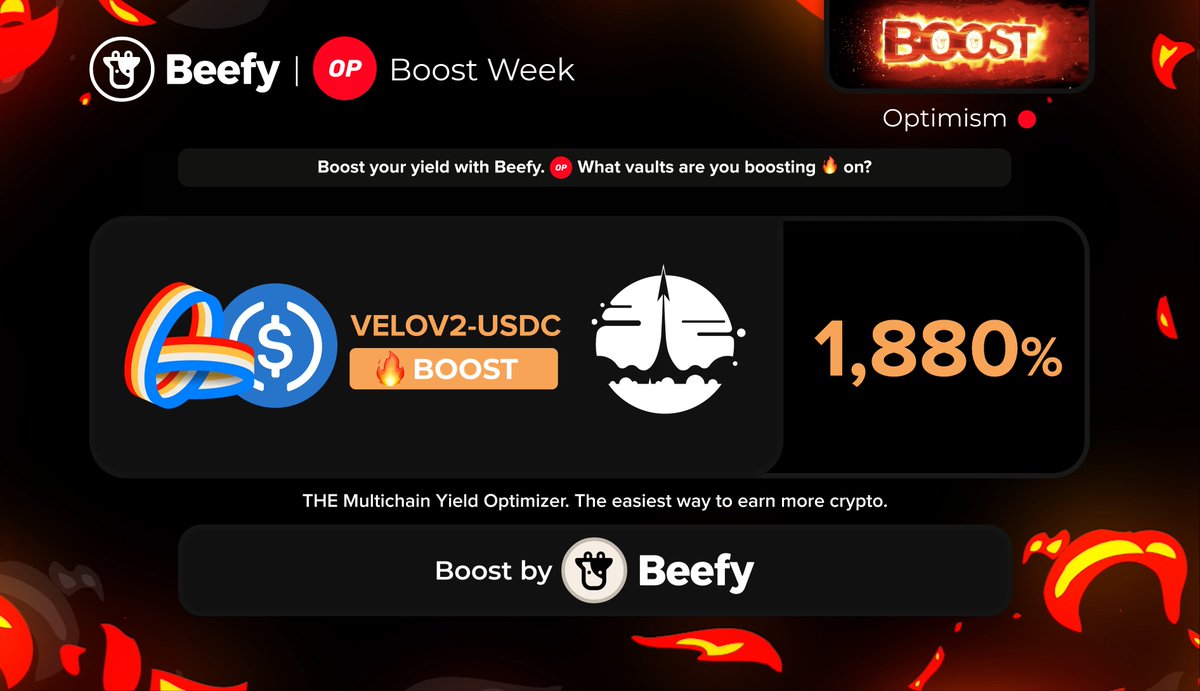Beefy on Twitter: "🚴 Racers, the first boost of #BoostWeek is live. 🚴 The $VELO - $USDC vault ...