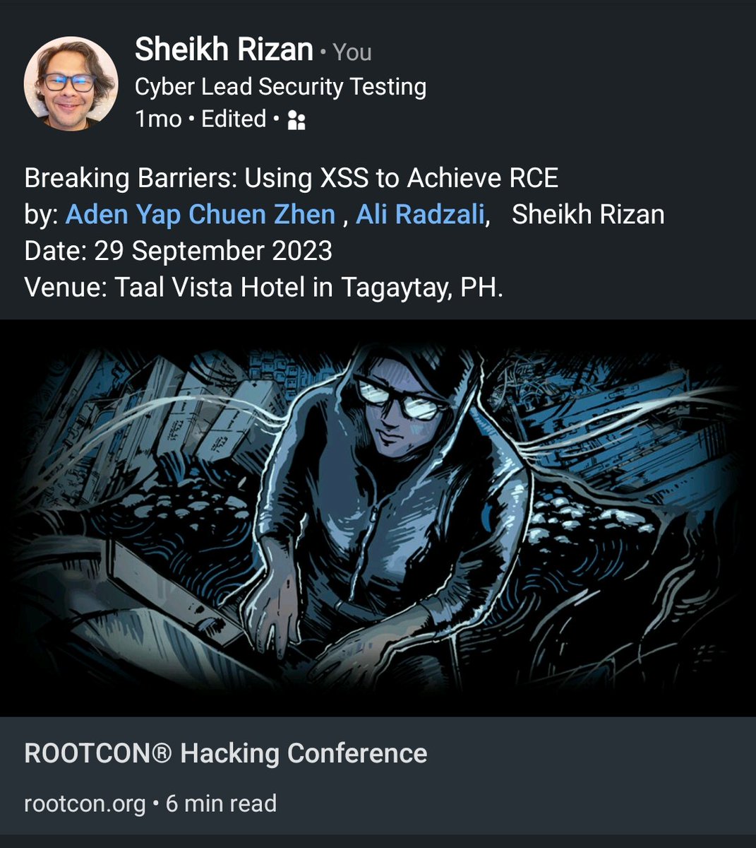 r00tpgp on Twitter: "https://rootcon.org/html/rc17/talks#breaking_barriers… @zn9988 @h0j3n"
