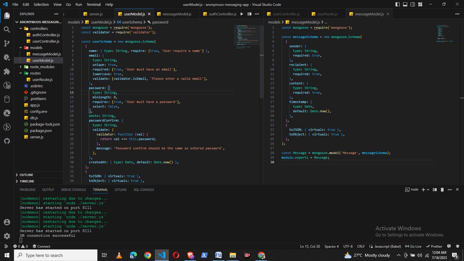 Name is Null🌐 on Twitter: "#30daysofJavascript Day 1 I created two Models, The message model and ...