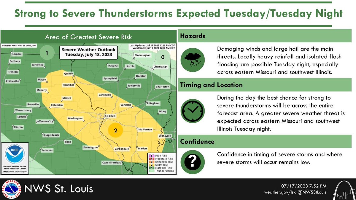 Nws St Louis On Twitter Strong Severe Storms Expected Tue Tue Night
