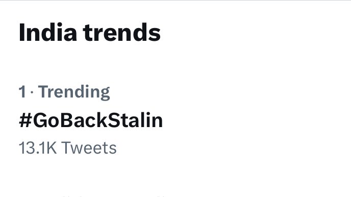 Bagavath Pratheep on Twitter: "இந்திய அளவில் நம்பர் 1 தொட்ட #GoBackStalin அடிச்சு ஆடுங்க மக்களே ️🔥"