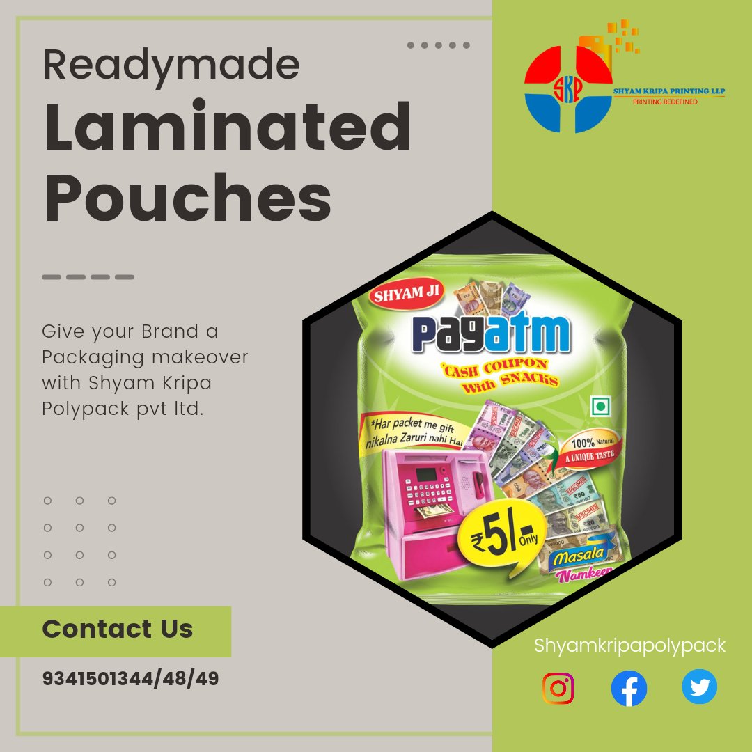 Shyam Kripa Polypack on Twitter: "READYMADE POUCHES . Choose the best flexible packaging ...