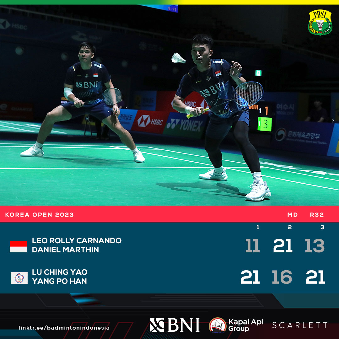 BADMINTON INDONESIA on Twitter: "Leo/Daniel belum berhasil melangkah ke babak berikutnya. Tetap ...