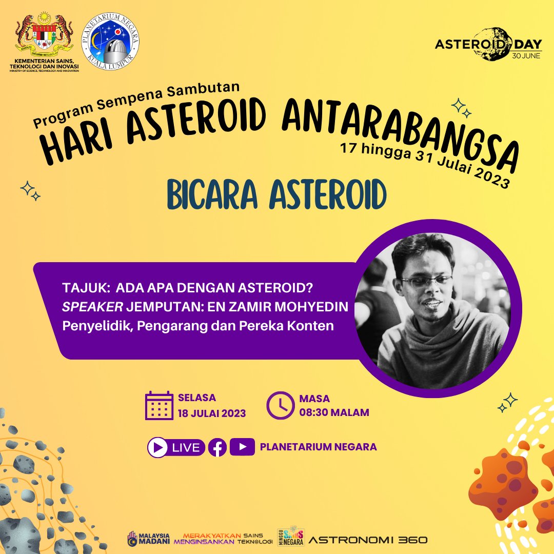 Zamir Mohyedin on Twitter: "RT @PlanetariumKL: Sempena Sambutan Hari Asteroid Antarabangsa, Jom ...
