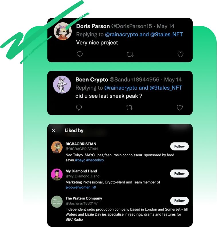 FractalVisions.eth on Twitter: "“Our NFT Twitter accounts like, retweet & comment on your Tweets ...