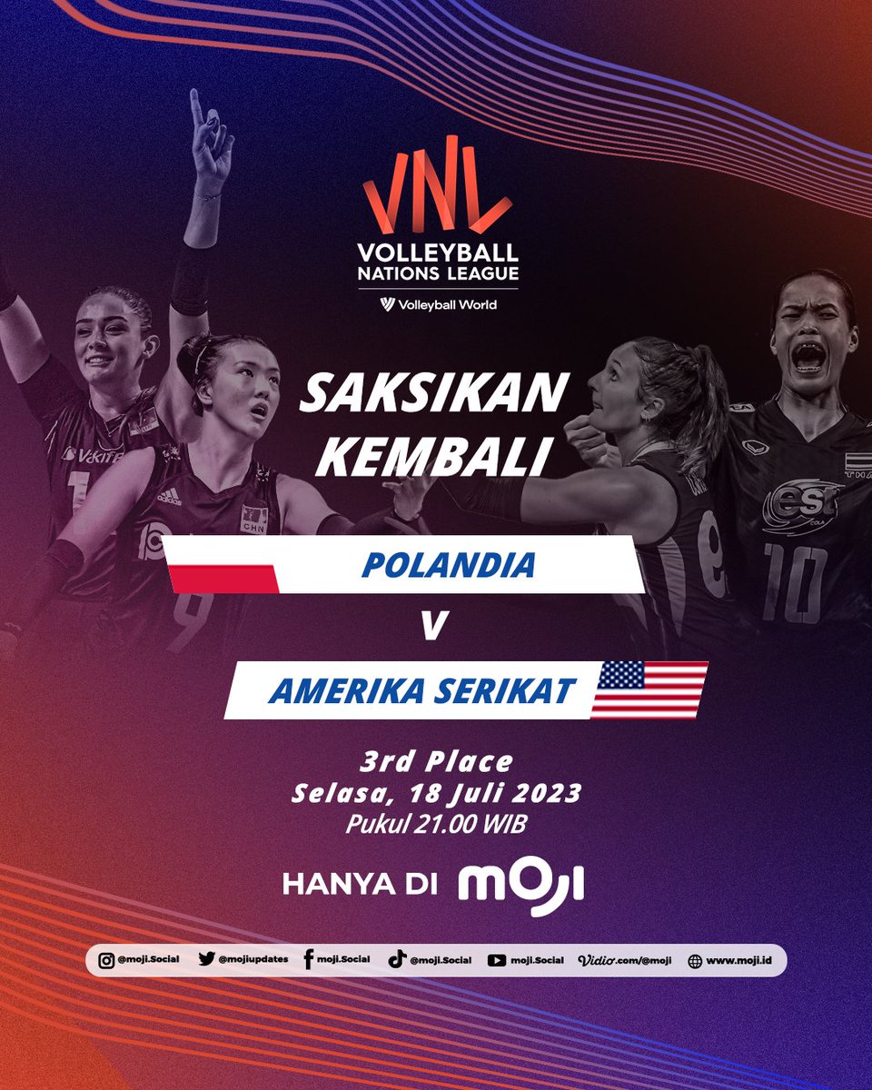 Its MOJI on Twitter: "Yang ketinggalan PEREBUTAN JUARA 3 VNL WOMEN 2023 👊 Saksikan 🇵🇱 vs 🇺🇸 jam ...