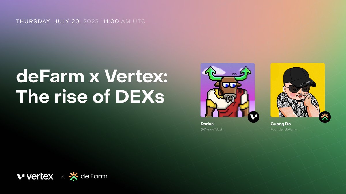 Vertex 🏔 on Twitter: "The rise of DEXs. Tune in for a discussion on the DEX vs CEX narrative ...