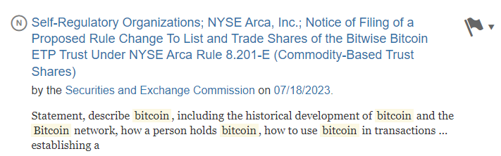 James Seyffart on Twitter: "UPDATE: Bitwise's #Bitcoin ETF filing is on the federal register ...