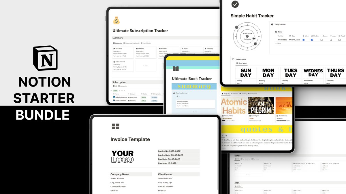 Sourabh on Twitter: "🚨ANNOUNCEMENT🚨 I have built @NotionHQ Starter Bundle Collection of 5 ...