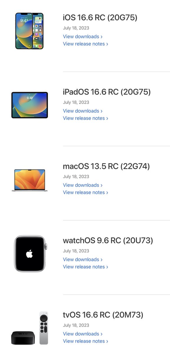 Aaron Zollo on Twitter: "Along with iOS 16.6 RC, Apple also released iPadOS 16.6 RC macOS 13.5 ...