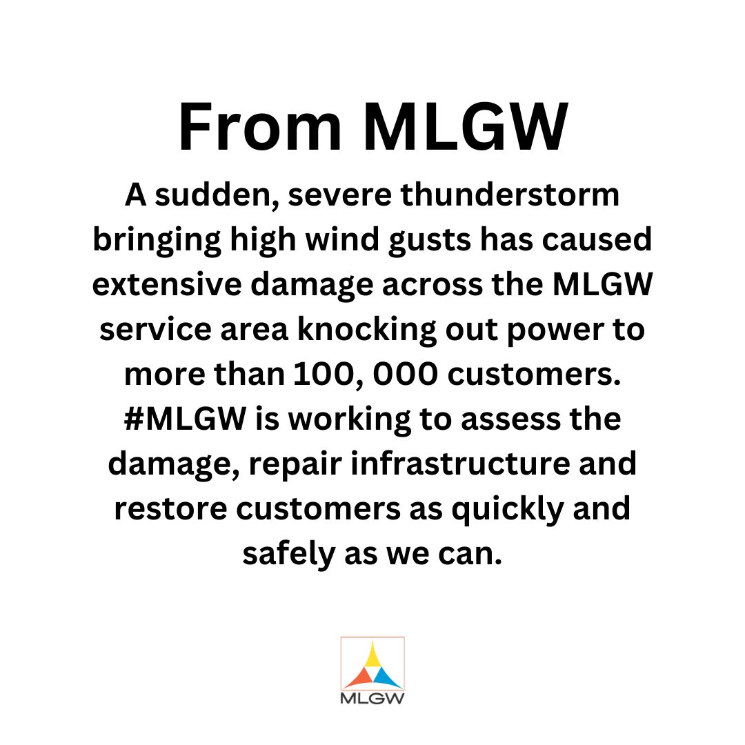 Mlgw On Twitter A Sudden Severe Thunderstorm Bringing High Wind Gusts Has Caused Extensive