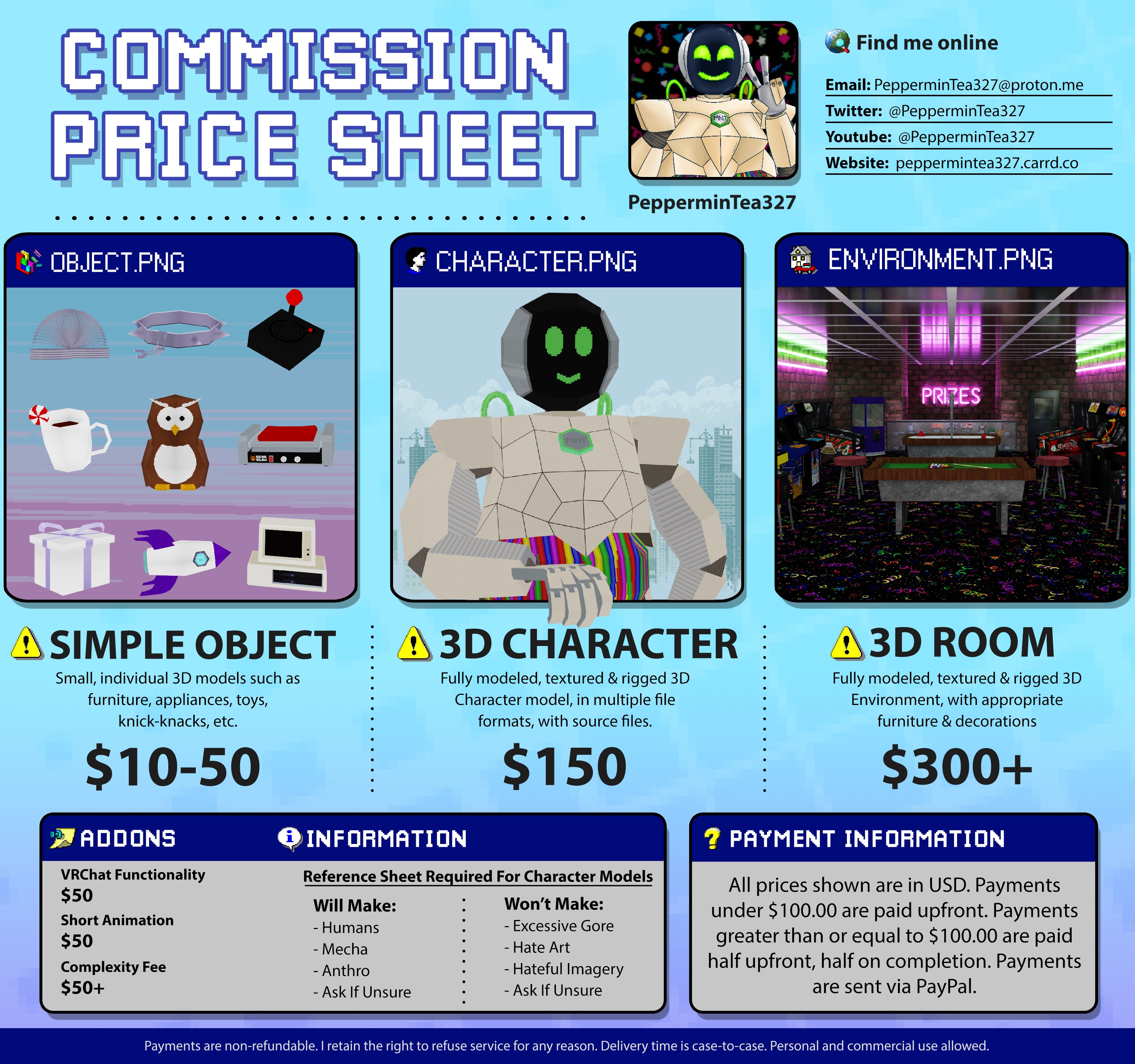 PepperminTea327 || Retro VTuber on Twitter: "「 3D Model Commissions: OPEN」 💾 I make Low-Poly 3D ...