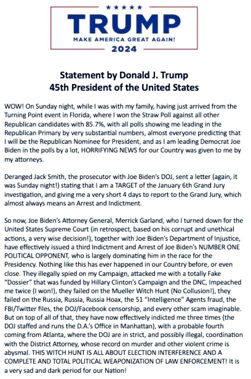 🇺🇸ProudArmyBrat on Twitter: "Sunday eve President Trump got a notice ...