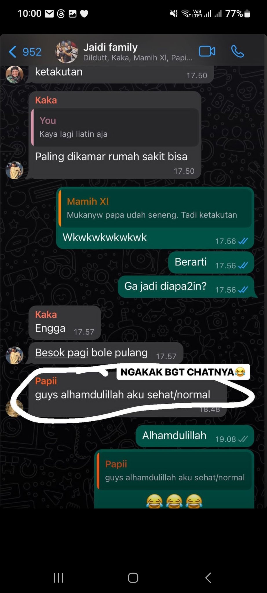 mora on Twitter: "@AREAJULID Pak muh tetap lucu 😭 pak muh gak kenapa2 katanya, udh sehat kembali ...