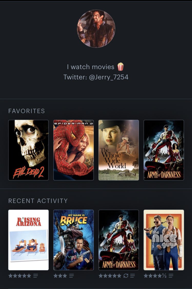 Jerry on Twitter: "Letterboxd profile check https://t.co/OausJ5QSIt" / Twitter