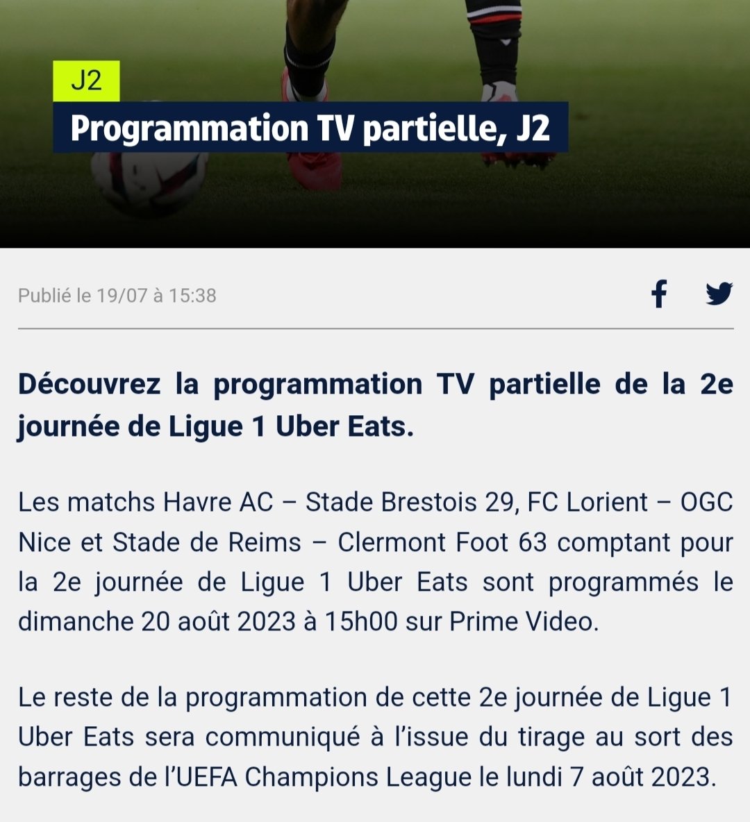 Destination Foot 🏟 on Twitter: "PROGRAMMATION LIGUE 1 - J2 PARTIELLE 🇨🇵 Ce qu'on pouvait ...