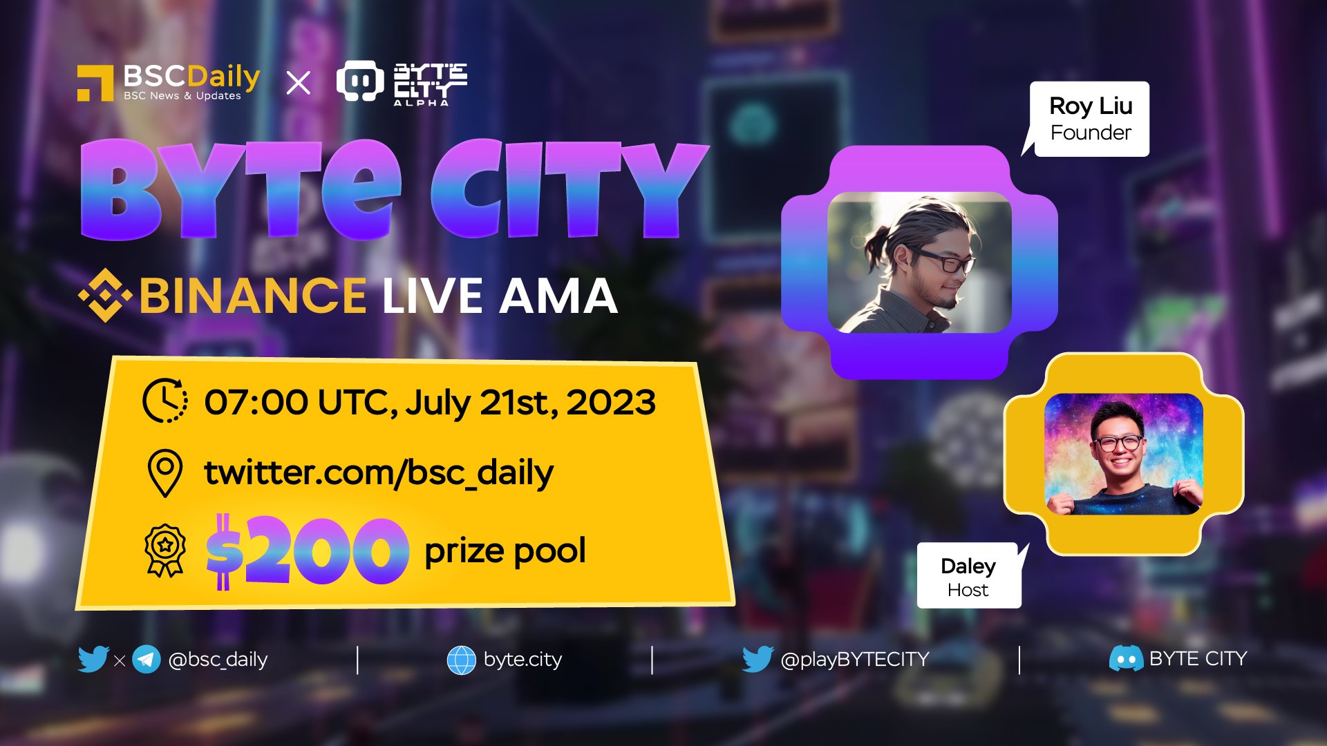 BSCDaily on Twitter: "We're excited to host a Twitter Space AMA with @playBYTECITY 🗓 Date: July ...
