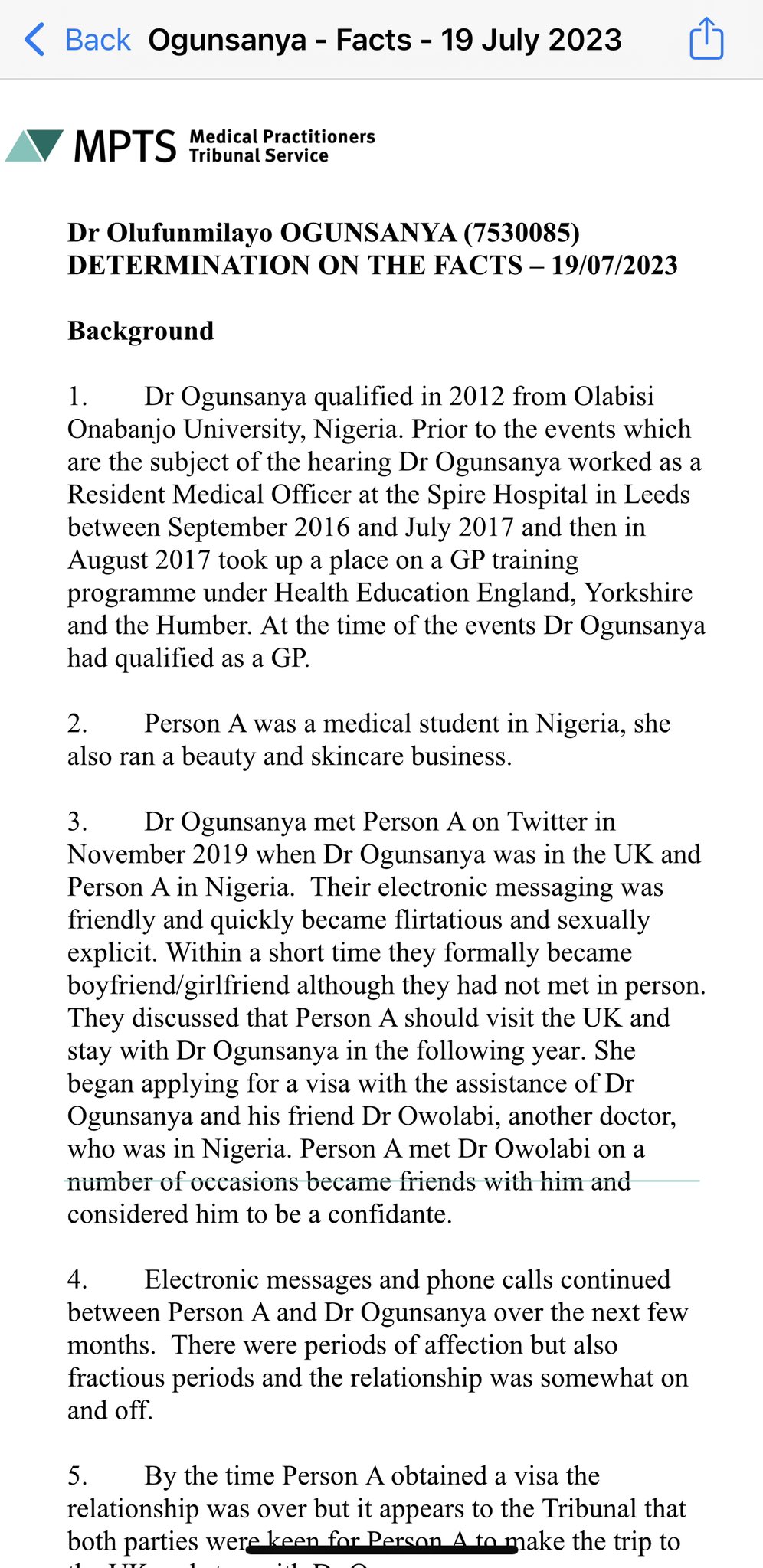 Instablog9ja on Twitter: "Dr. Olufunmilayo Ogunsanya has been vindicated and exonerated by UK’s ...