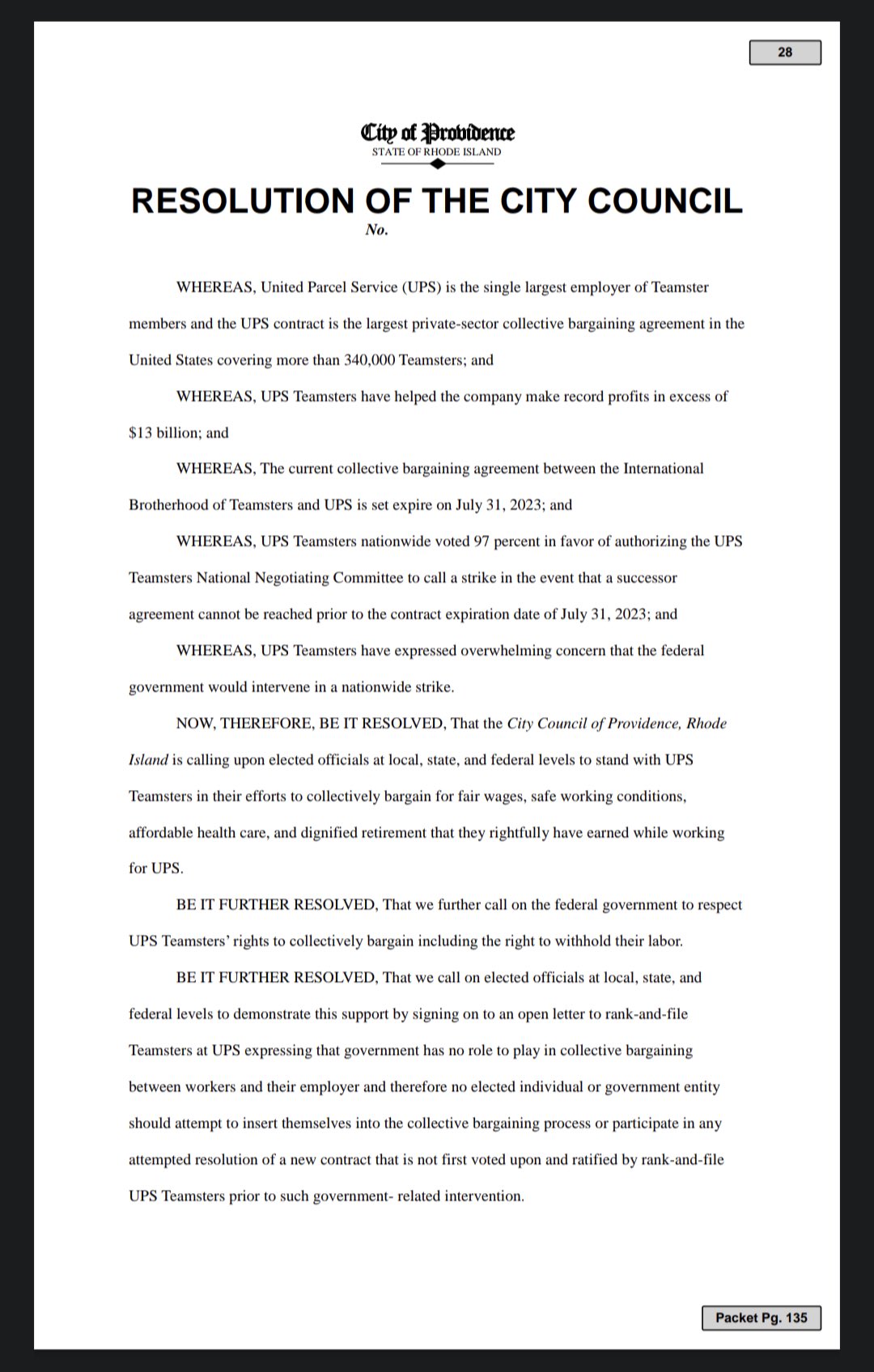 Miguel Sanchez on Twitter: "Proud to be introducing this resolution is support @Teamsters ...
