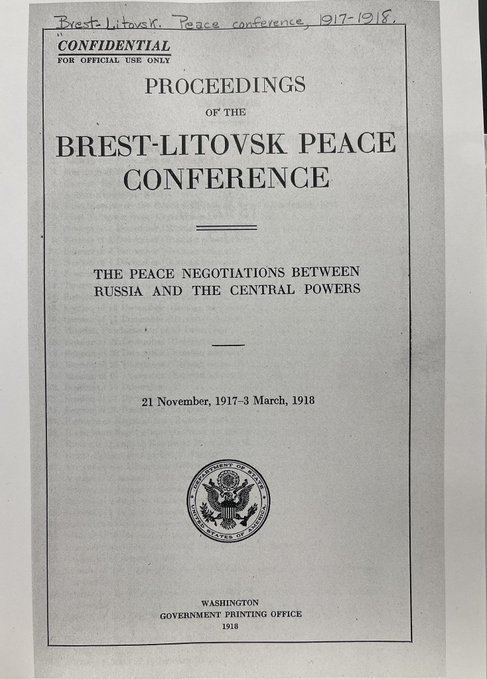Gray Connolly on Twitter: "Small #Realpolitik detour: the 1917-1918 negotiations for the brief ...