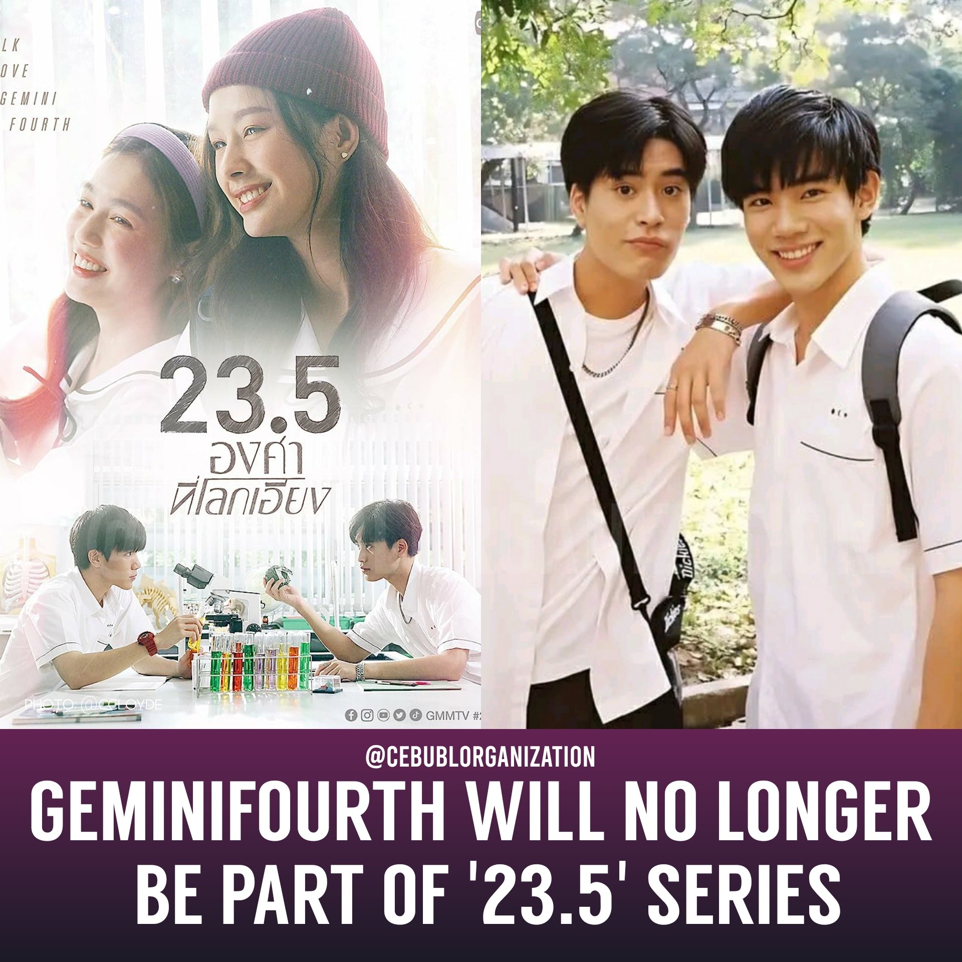Cebu BL Organization on Twitter: "📌GEMINIFOURTH WILL NO LONGER BE PART OF '23.5' SERIES GMMTV ...