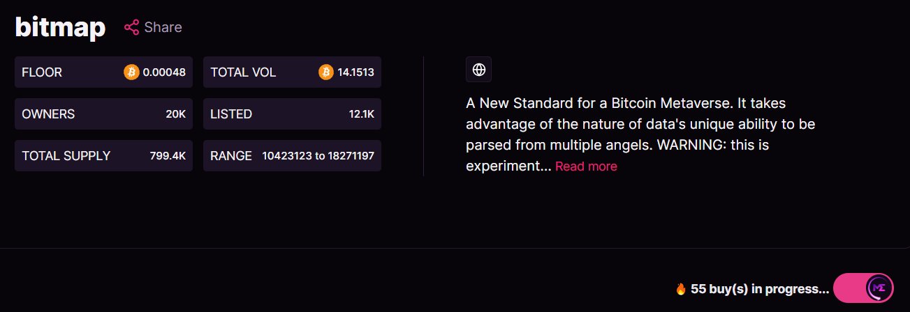 Fox.bitmap on Twitter: " 20k+ Owners! ~0.00048 Floor Price! ~14.14 BTC Volume! Developers ...