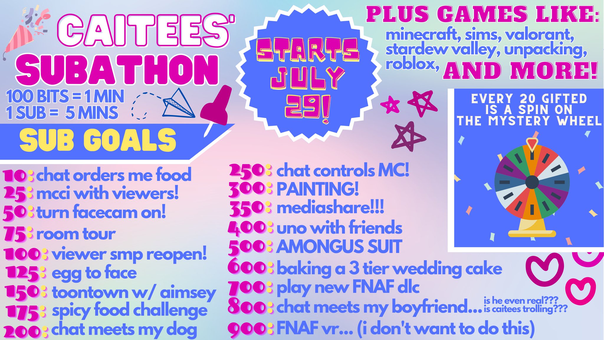 caitees on Twitter: "IM DOING A SUBATHON!!!!!!!!! starts july 29 at https://t.co/XwWl5BWQit 8pm ...