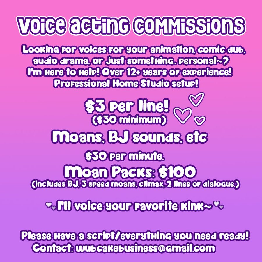 💜LewdWhorse🔞 on Twitter: "COMMISSIONS ARE OPEN~!!! ️ ️ ️ ️Email me when you have your script ...