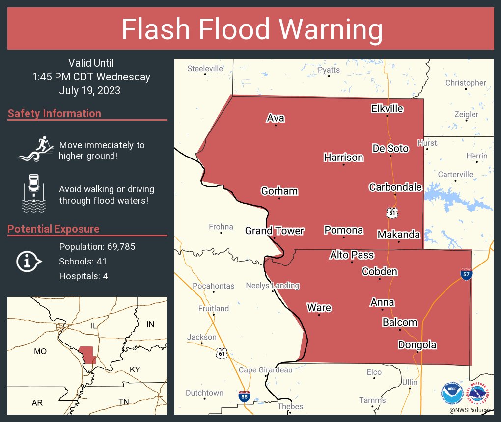 Nws Paducah Ky On Twitter Flash Flood Warning Continues For