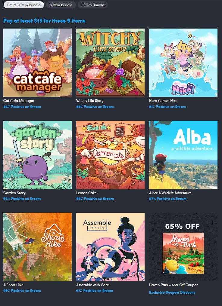 Wario64 on Twitter: "Humble Games Bundle: Whimsy & Wonder Cozy Games Collection https://t.co ...