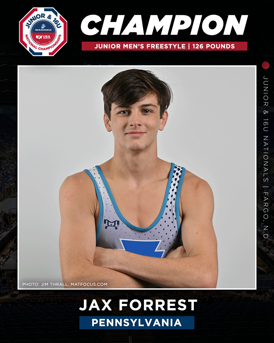USA Wrestling on Twitter: "Junior Men’s Freestyle Final 126: Jax Forrest (Pennsylvania) dec J.J ...