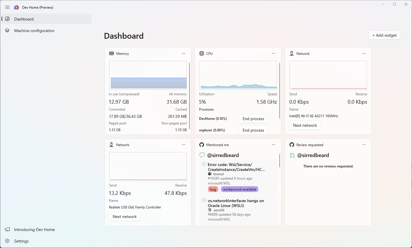 Hayden Barnes | Microsoft MVP on Twitter: "Lots of UI improvements to Dev Home: - Rearrangeable ...