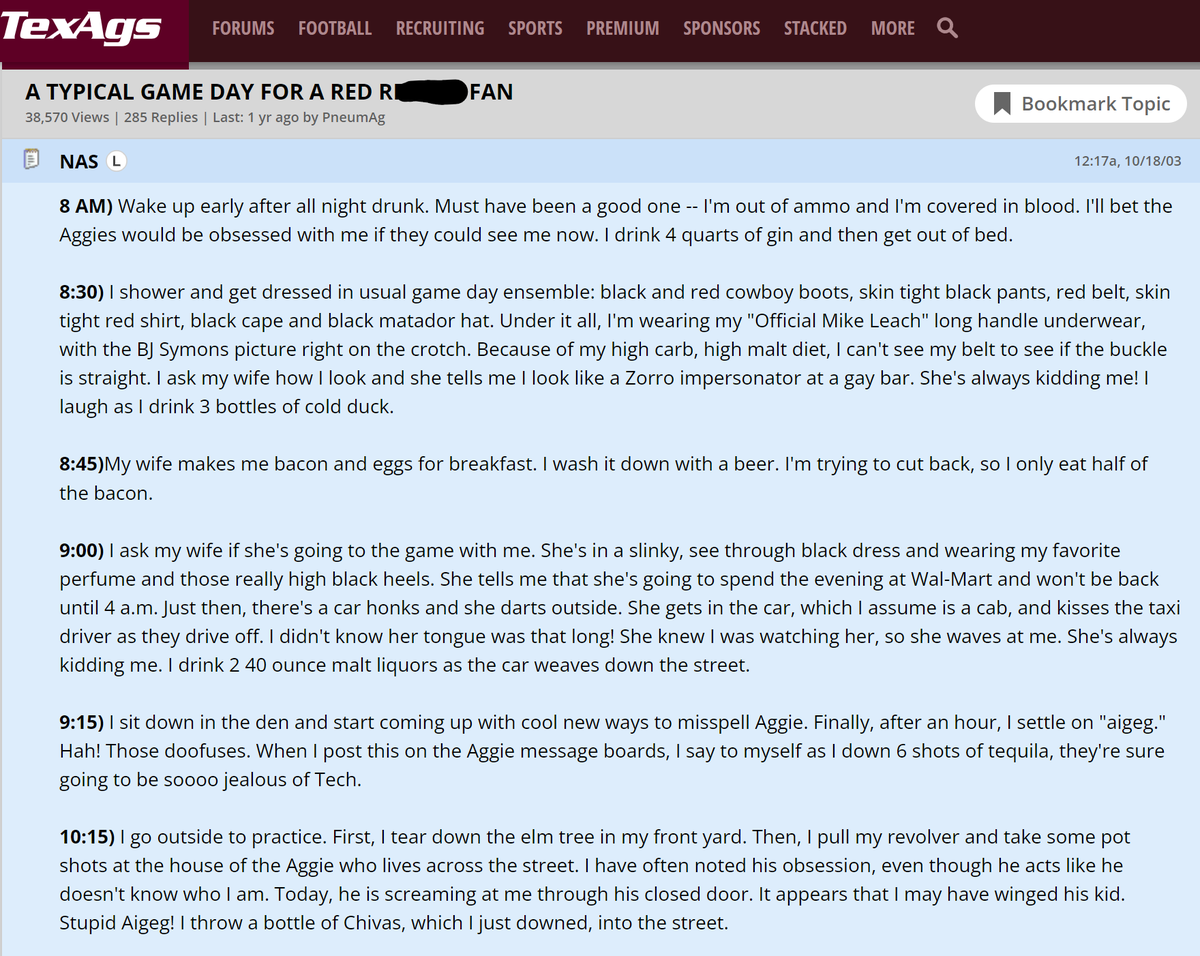 Message Board Geniuses on Twitter: "From the archives: A #TexasAM fan gave us a sneak peek into ...