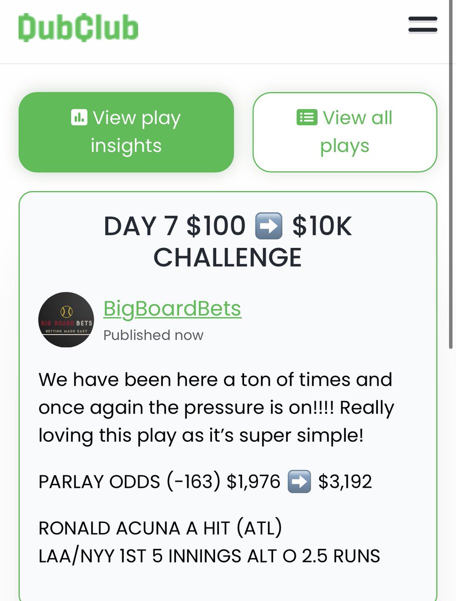 BIG BOARD BETS on Twitter: "LETS GO RONALD ACUNA JUST GOT A HIT IN THE BOTTOM OF THE 9TH WE JUST ...
