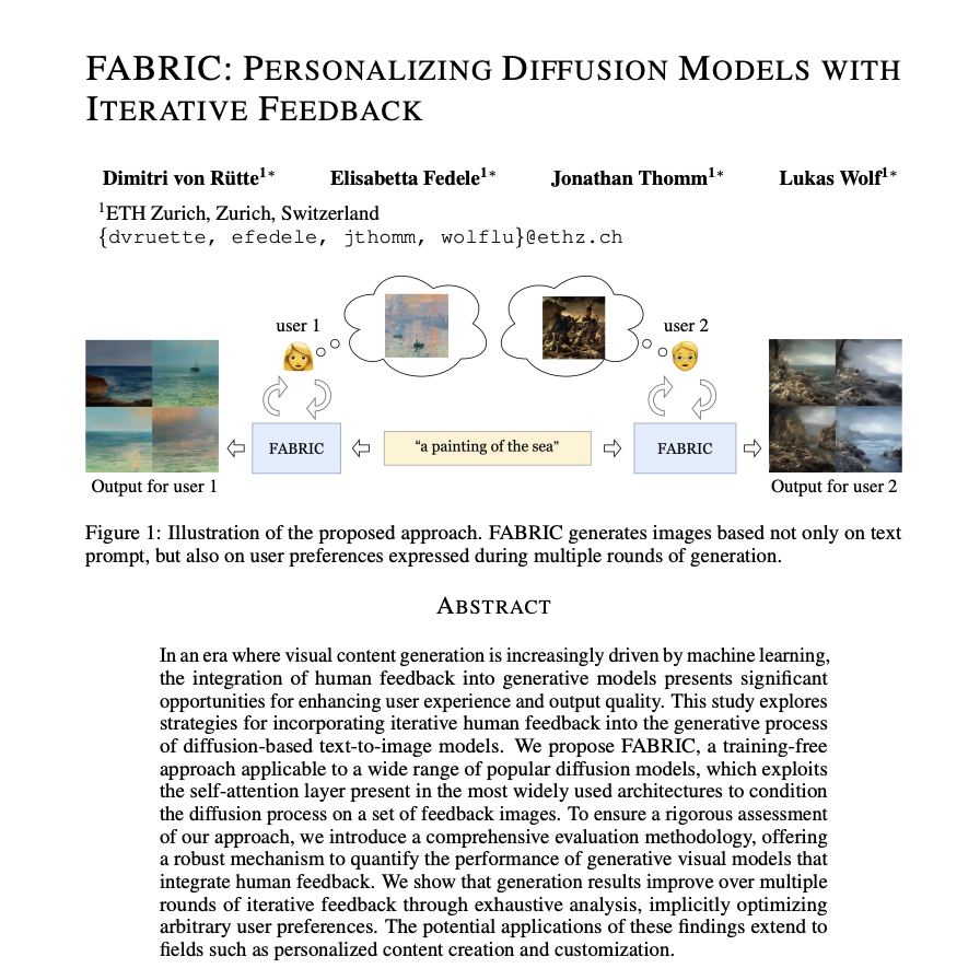 AK on Twitter: "FABRIC: Personalizing Diffusion Models with Iterative Feedback paper page: https ...