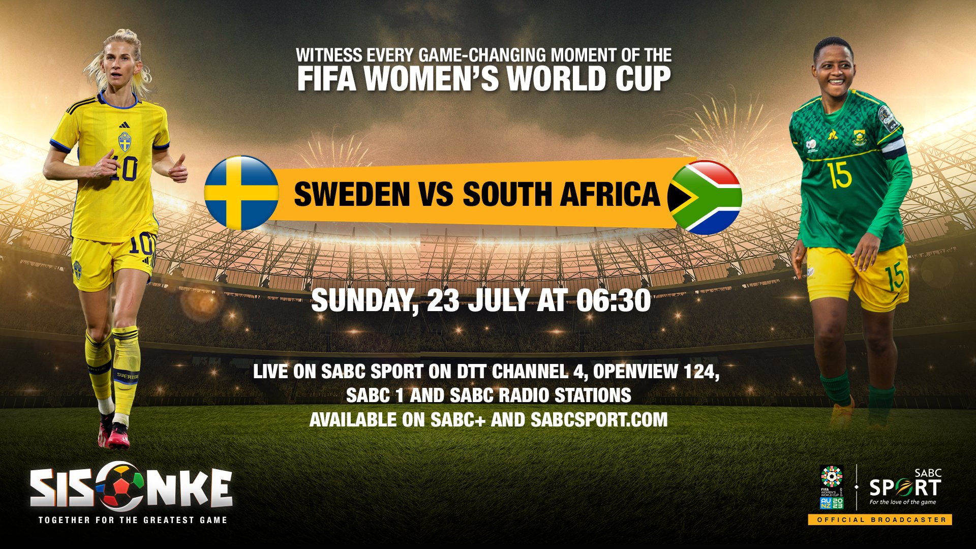 SABC Sport on Twitter: "Witness every Game-Changing moment of the FIFA WOMEN'S WORLD CUP! 🚨 Live ...