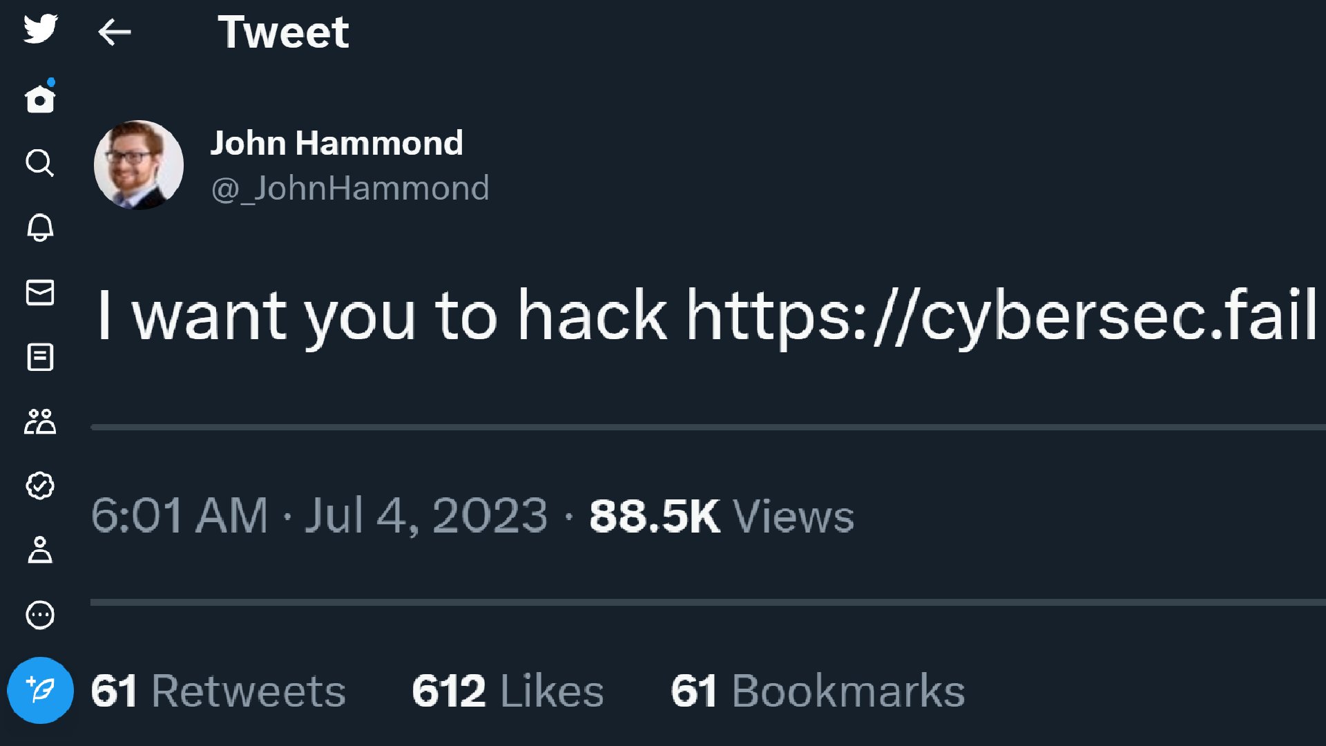 John Hammond on Twitter: ""Please hack this server"... thanks for beating up my box, here's a ...