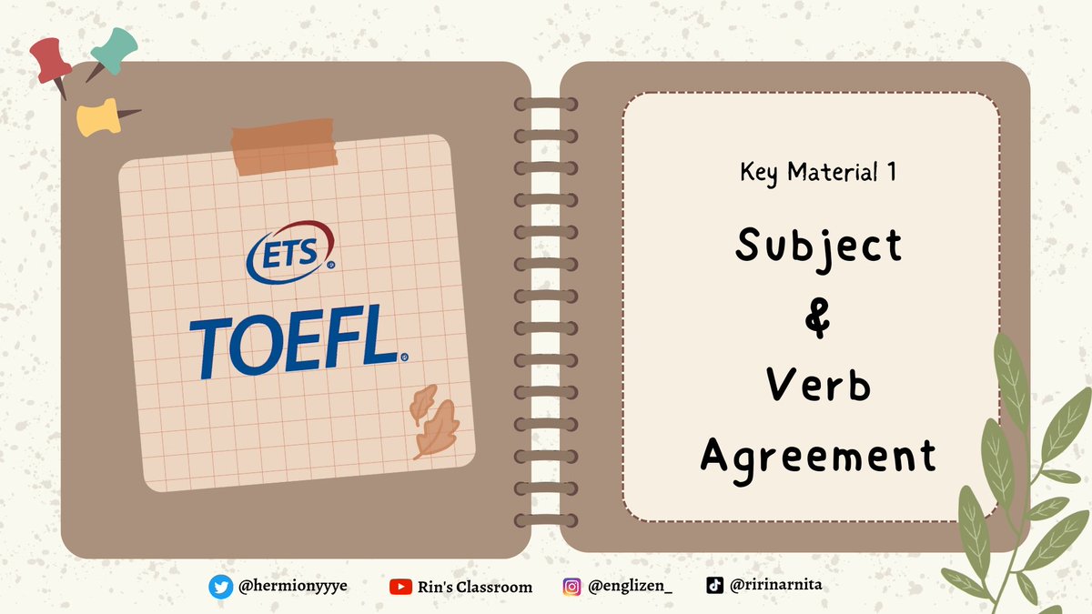 ️ PEMBAHASAN MATERI TOEFL STRUCTURE ️ MATERI KUNCI 1: SUBJECT & VERB ...