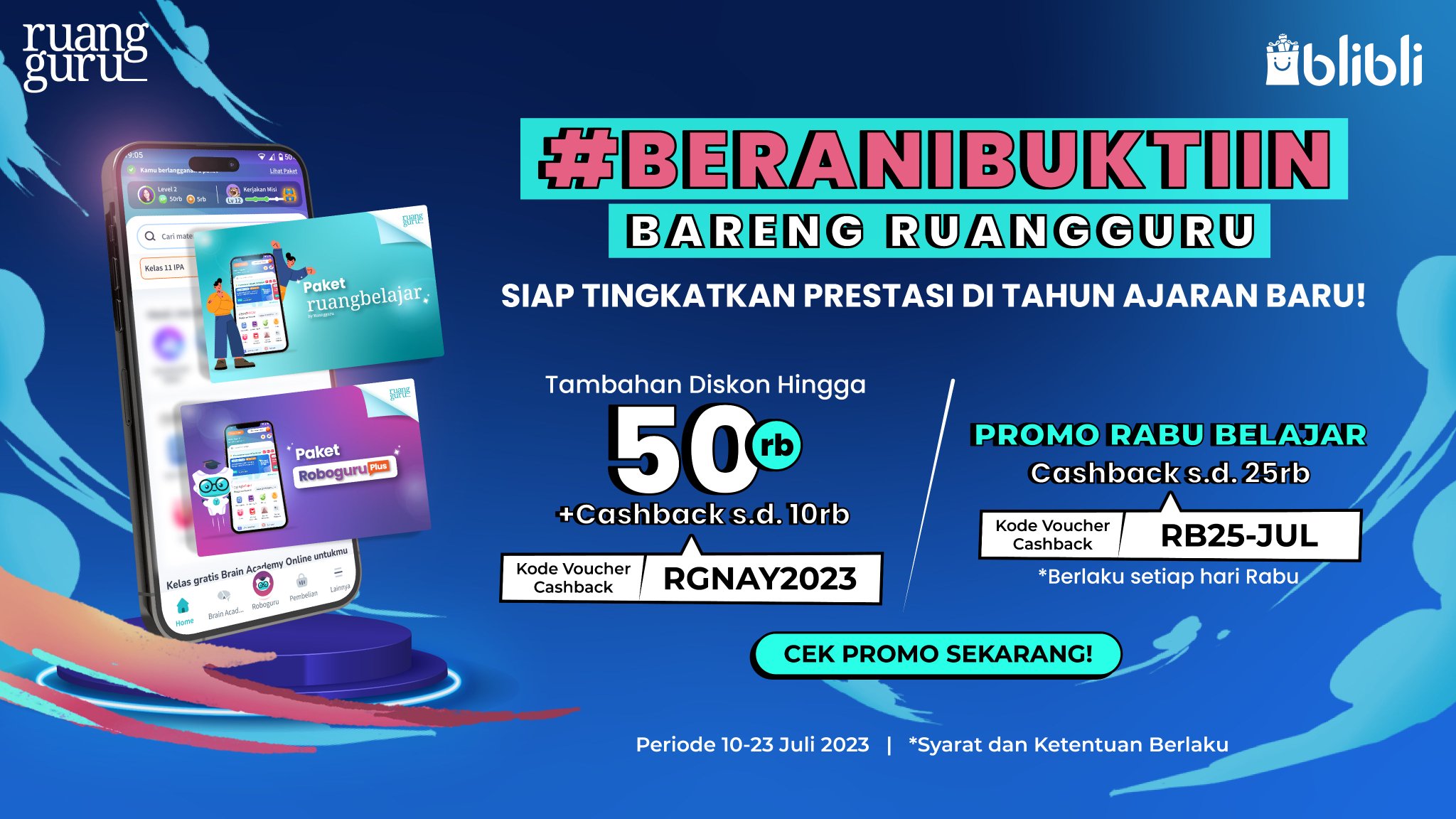ruangguru on Twitter: "PROMO BELAJAR DARI #BLIBLI! Mau tingkatin prestasi di semester baru ...
