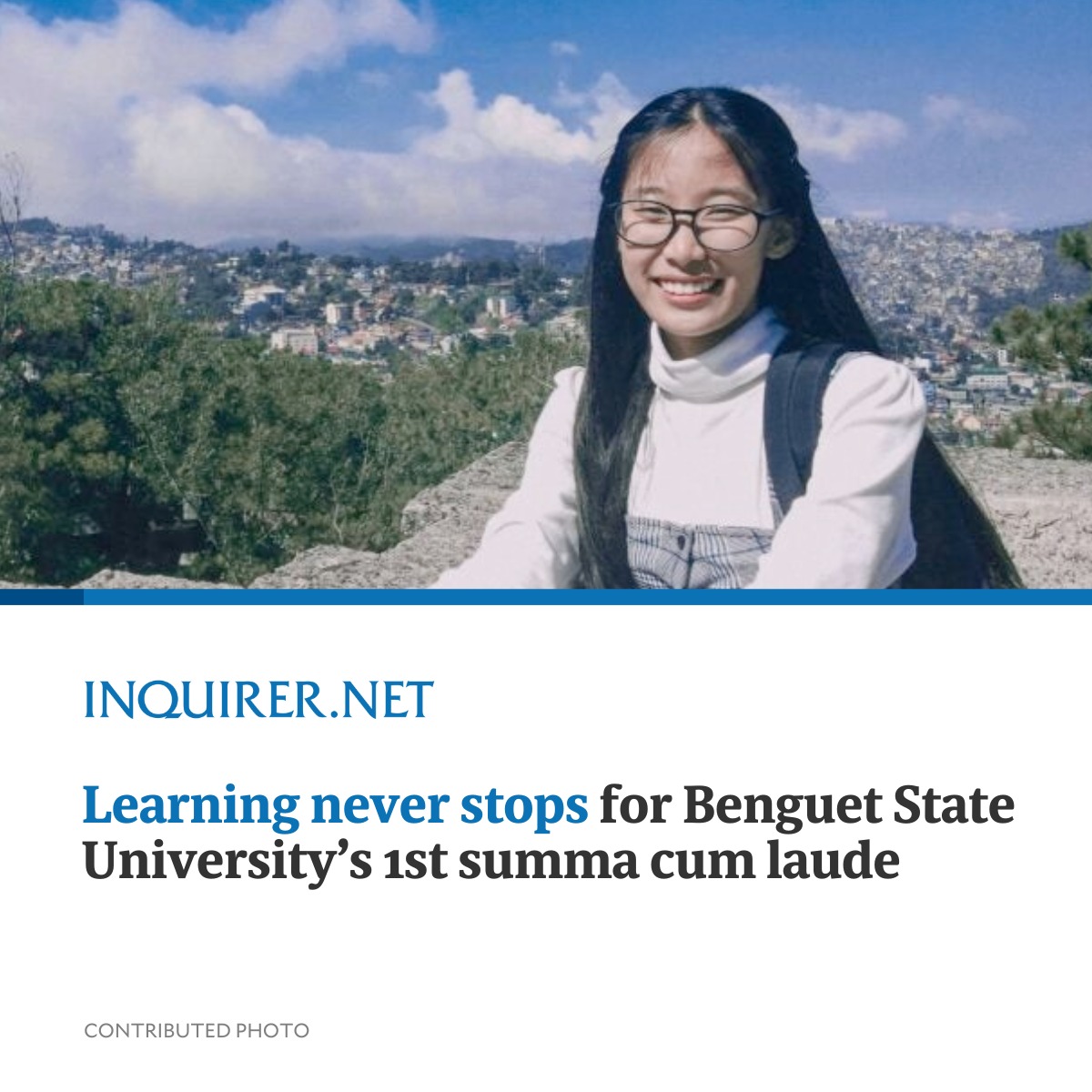 Inquirer on Twitter: "Vjnhyl Zam Pondivida, Benguet State University’s first summa cum laude in ...
