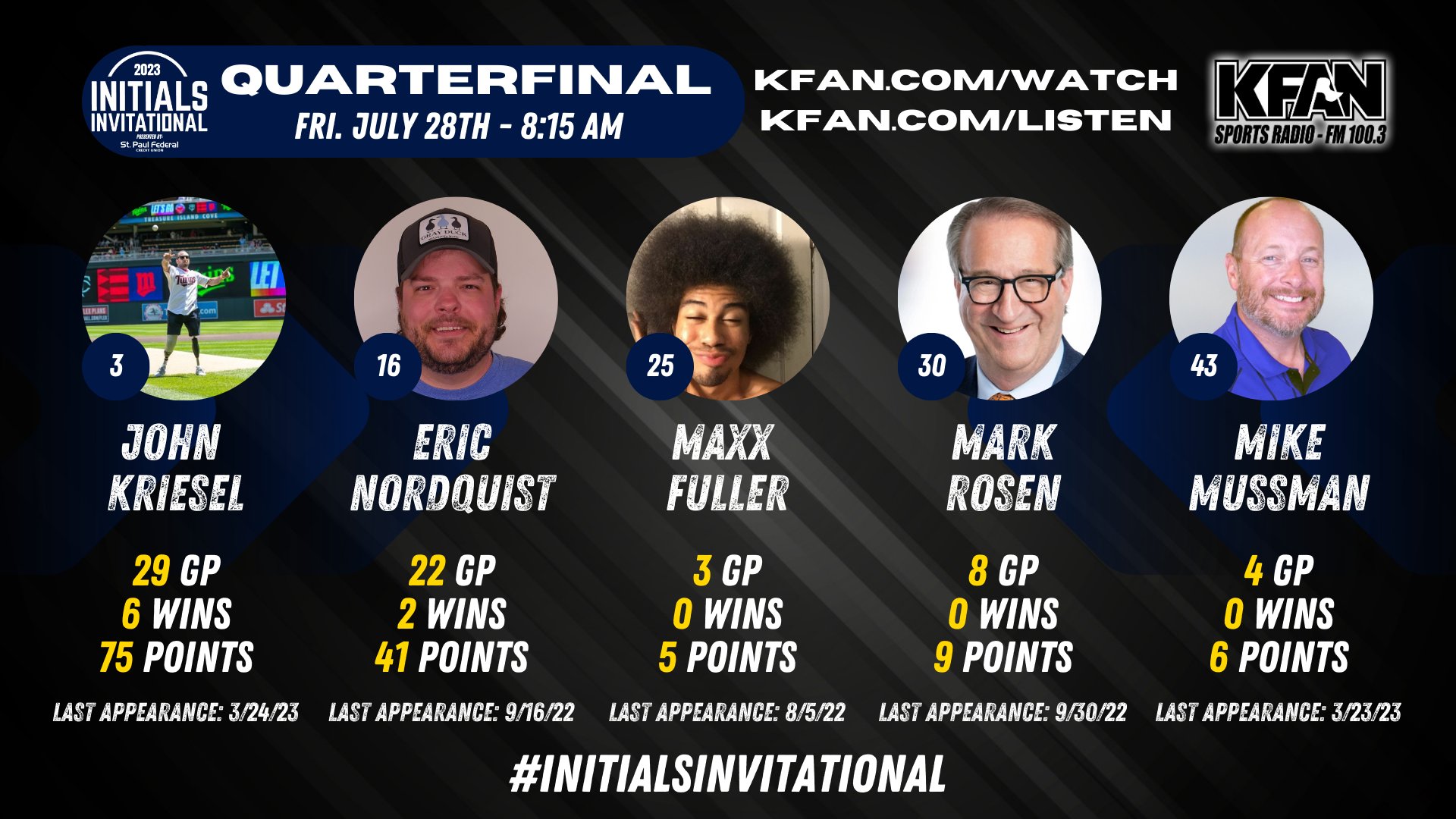 Power Trip KFAN on Twitter: "The fun starts July 28th when 2023 runner-up @johnkriesel takes on ...