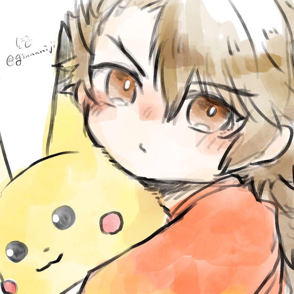 pikachu brown hair brown eyes 1boy pokemon (creature) blush male focus ...