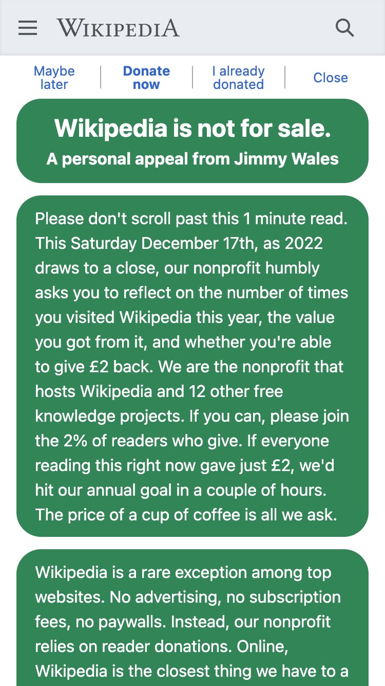 Jordy.app on Twitter: "@nixcraft Also Wikipedia, adding a banner that's bigger than my screen ...