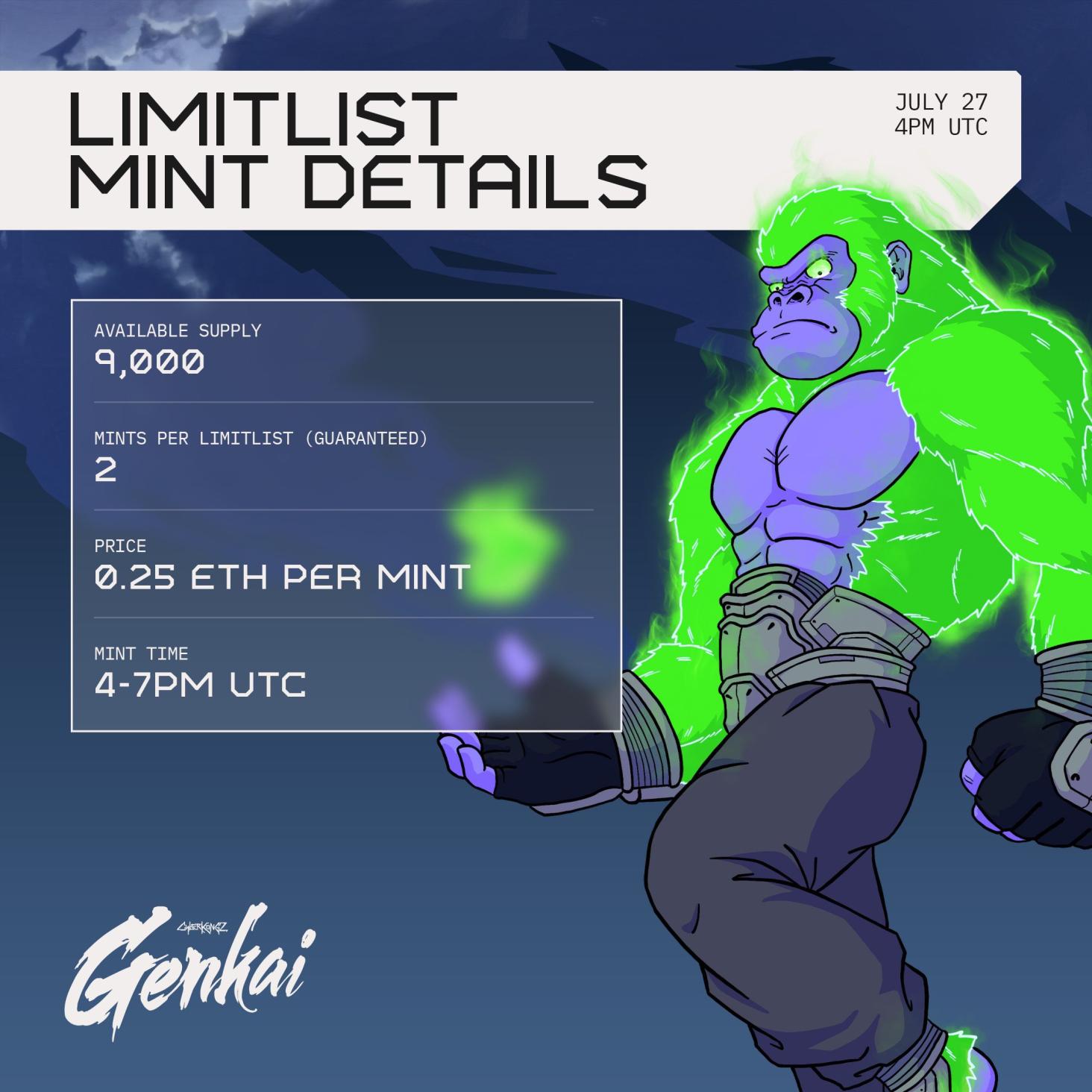 CyberKongz on Twitter: "⚔️ Stage One: Limitlist All individuals on the Limitlist will have the ...